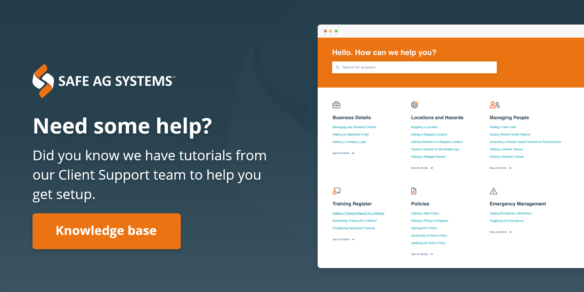 Help Centre | Safe Ag Systems